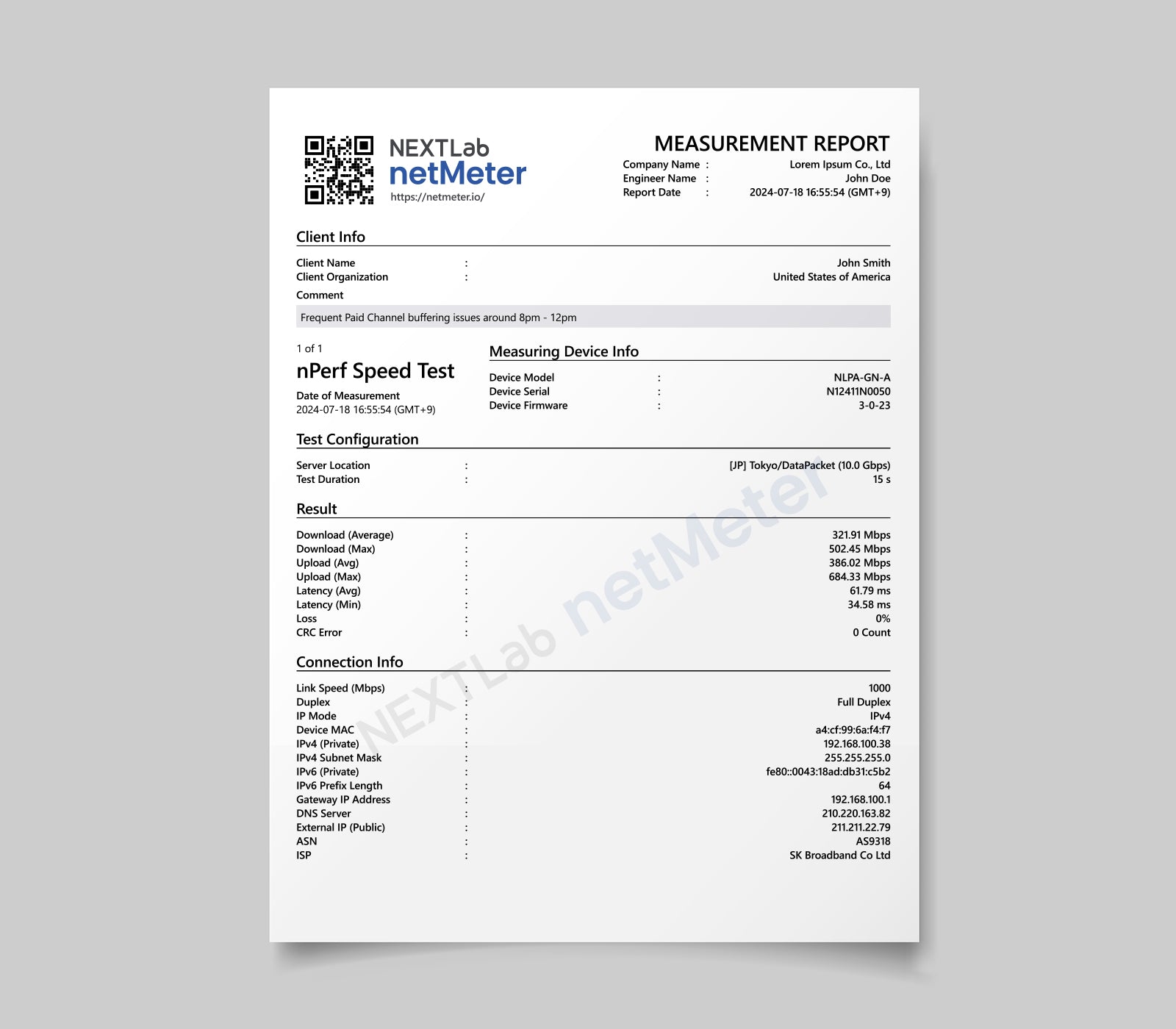 Features – NEXTLab netMeter